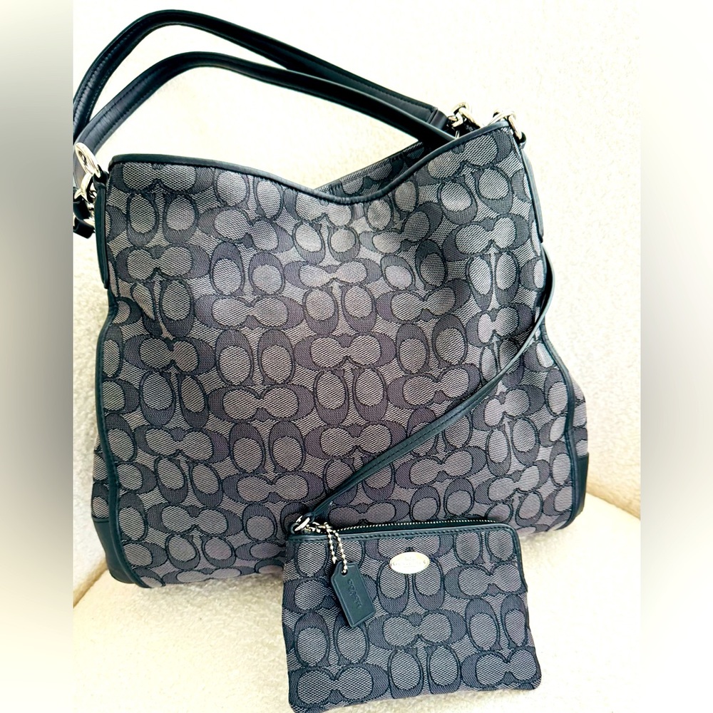 Coach Signature Canvas “Phoebe” Shoulder Bag And Matc… - Gem